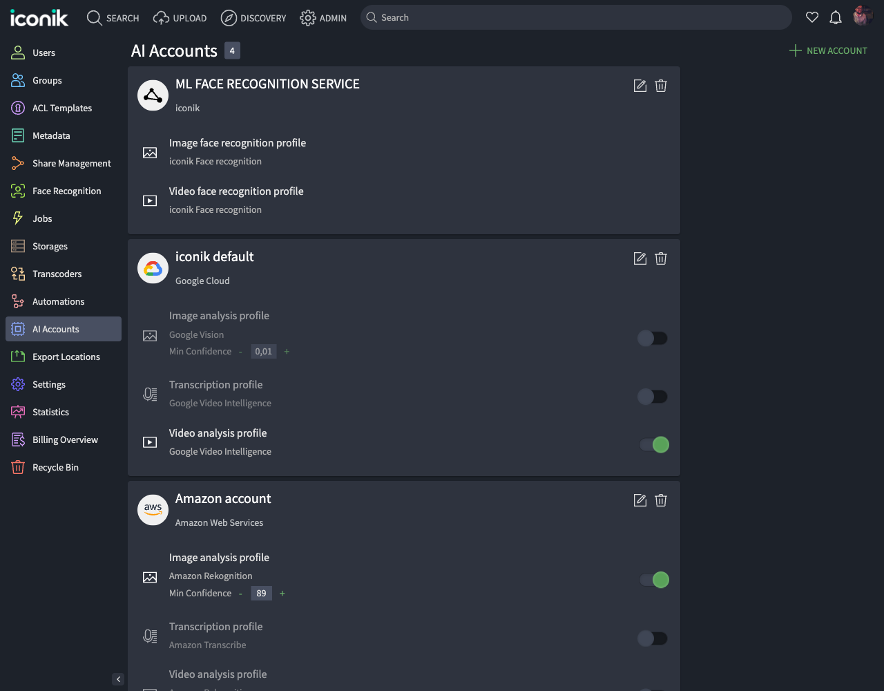 AI Accounts – iconik