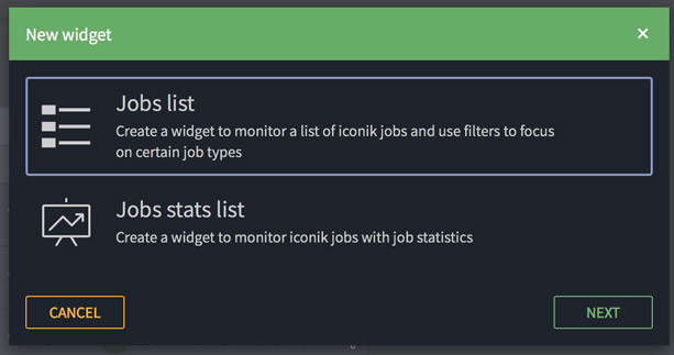 Job Widgets – iconik
