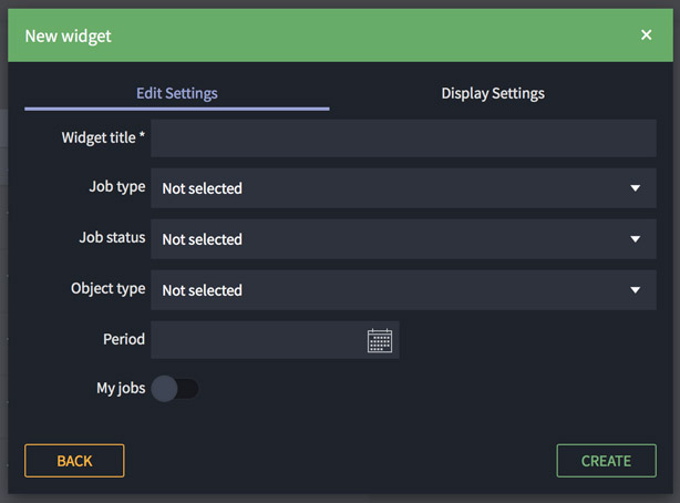 Job Widgets – iconik