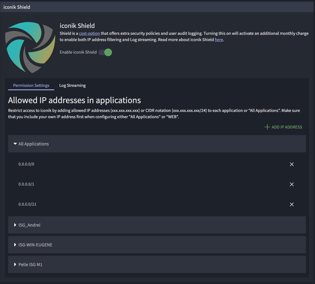 IP Allow List – iconik