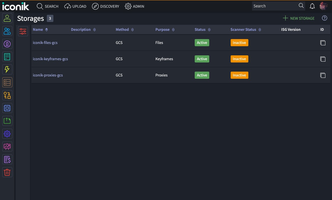 Keyframe and Proxy Storage – iconik
