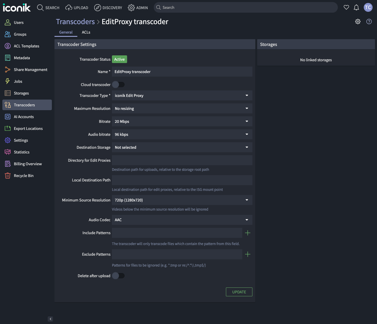 Transcoders - Editing – iconik