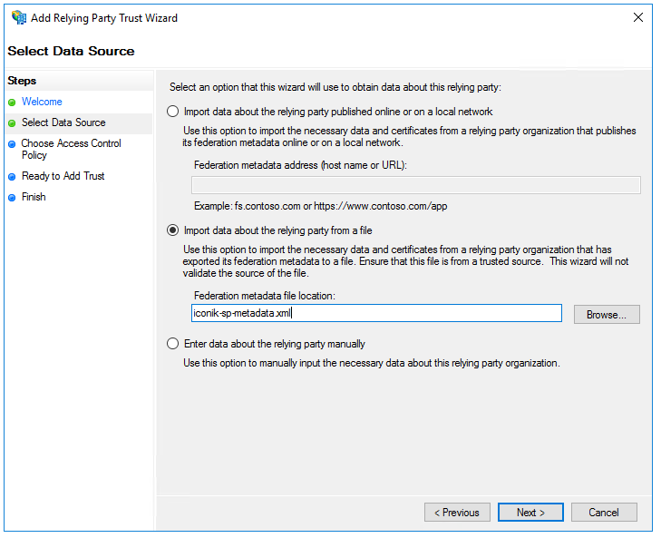 Microsoft Active Directory Federation Services – iconik