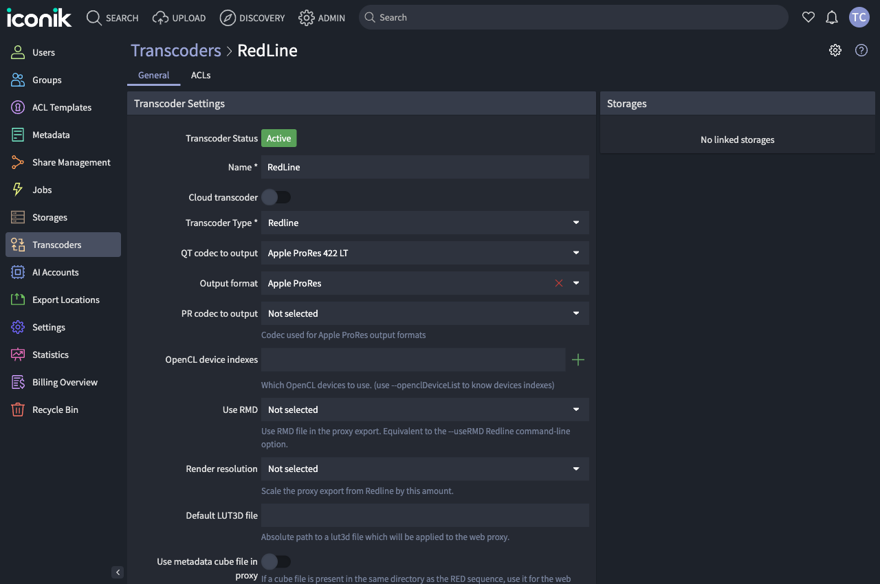 RED REDLine Transcoders – iconik