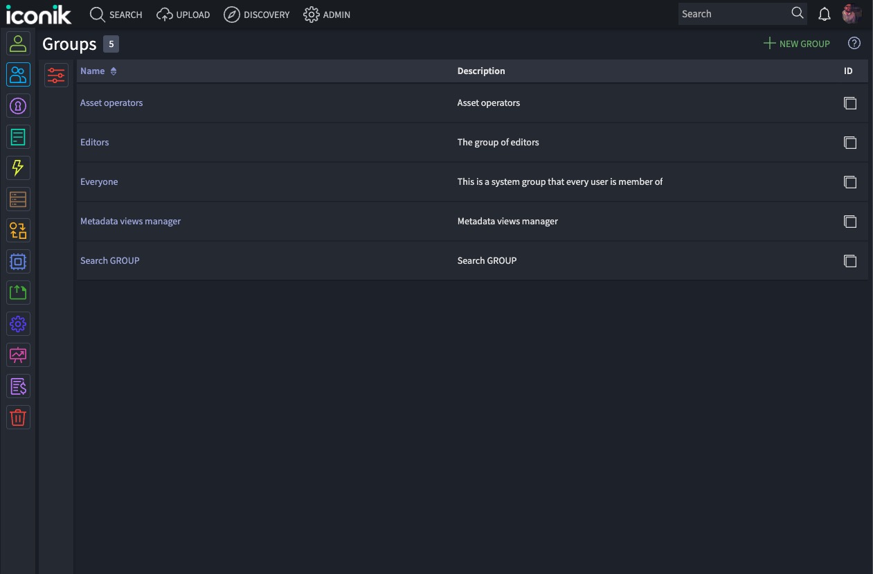 Deleting User Groups – iconik