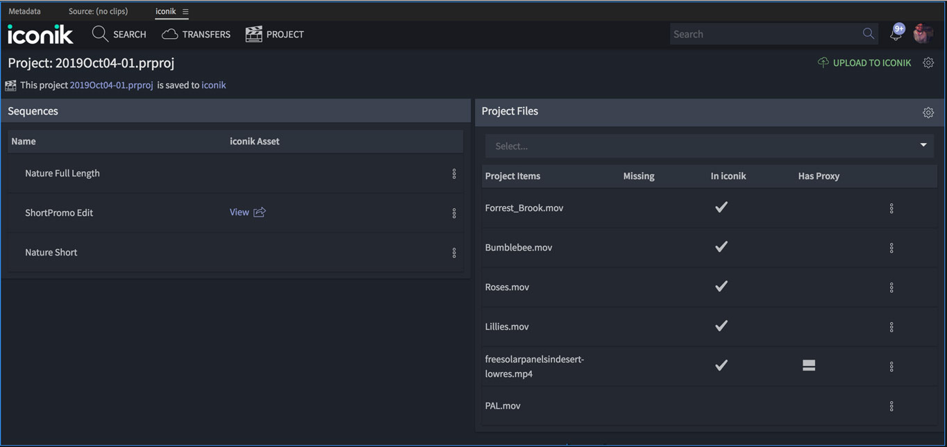Sequence Management – iconik