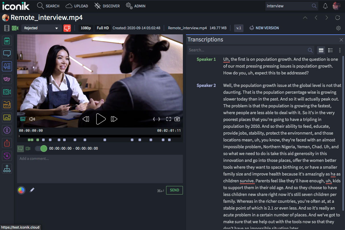 Transcription Overview – iconik