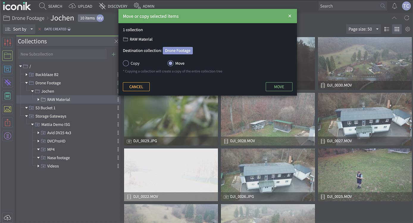 Moving Collections – iconik