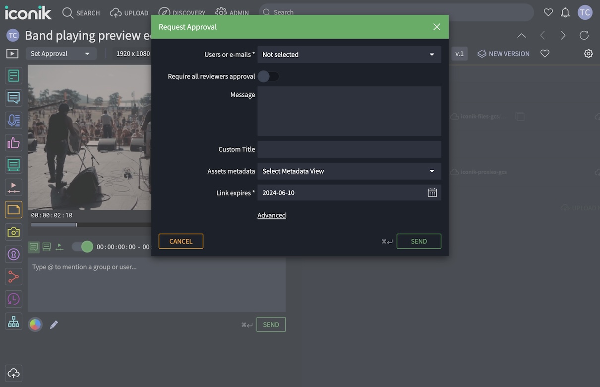 Creating a Review (Legacy) – iconik