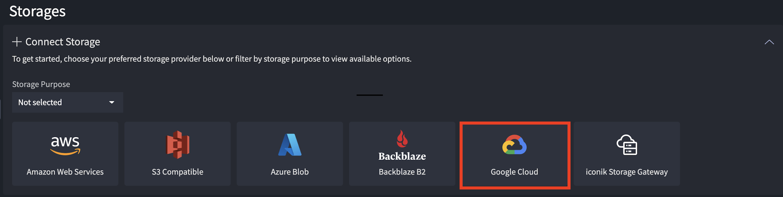 GCS storage – iconik